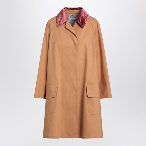 Prada | Jackets & Coats | Prada Honeycoloured Trench Coat In Cotton ...